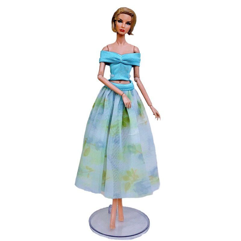 Blue Doll Clothes For 11.5" 1/6 Doll Outfits Party Gown Short Top ...