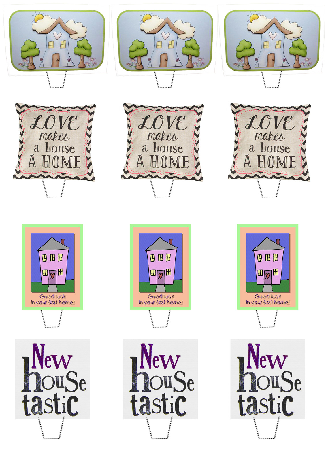 First Home / New House Edible Cupcake Toppers, Stand-up Fairy Cake ...