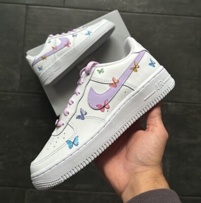 Frühling Design Lila Schmetterling Design NIKE AF1 Air Force (Custom ...
