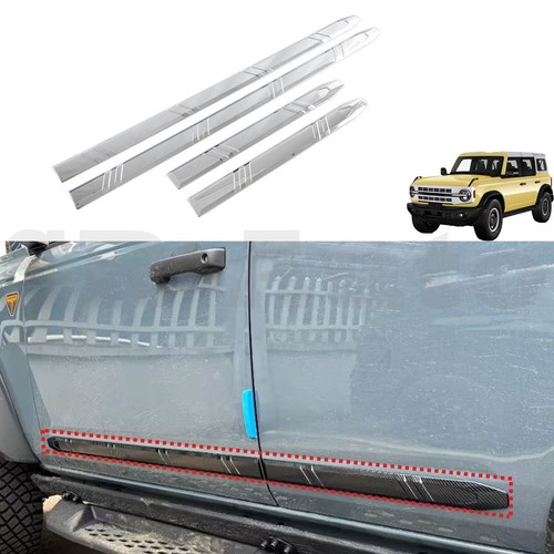 For Ford Bronco 2021-2024 ABS Silver Car Door Body Side Molding Cover ...