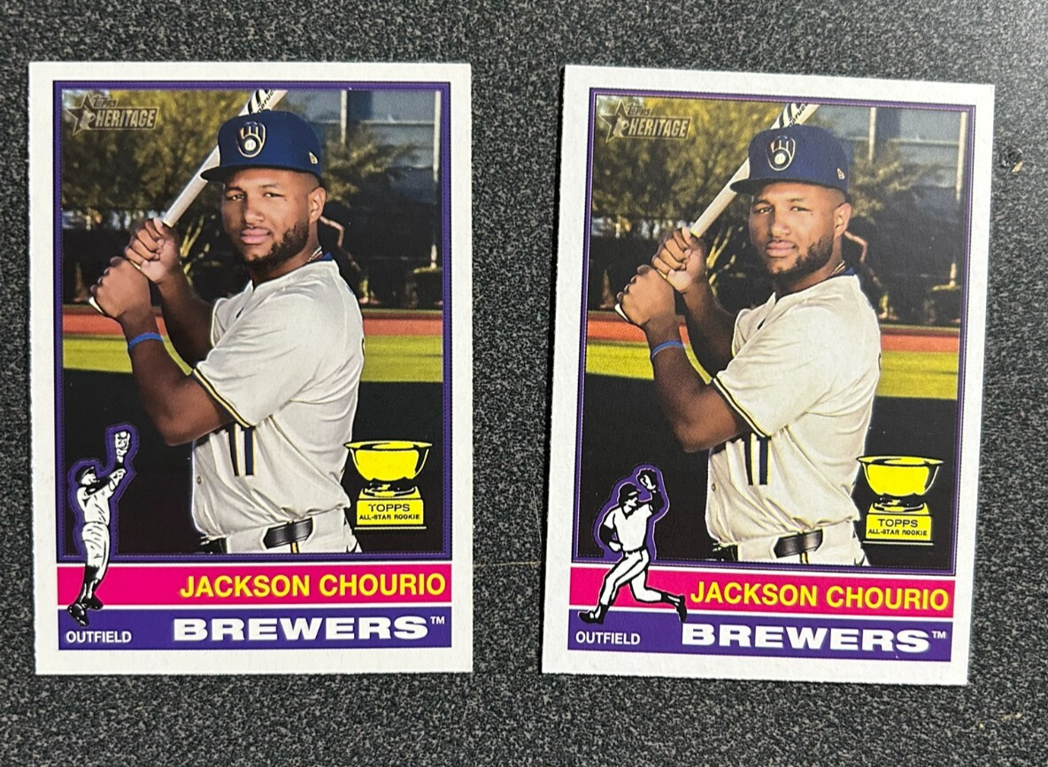 2025 Topps Heritage Jackson Chourio #106 Alternate Cartoon Variation SP ...