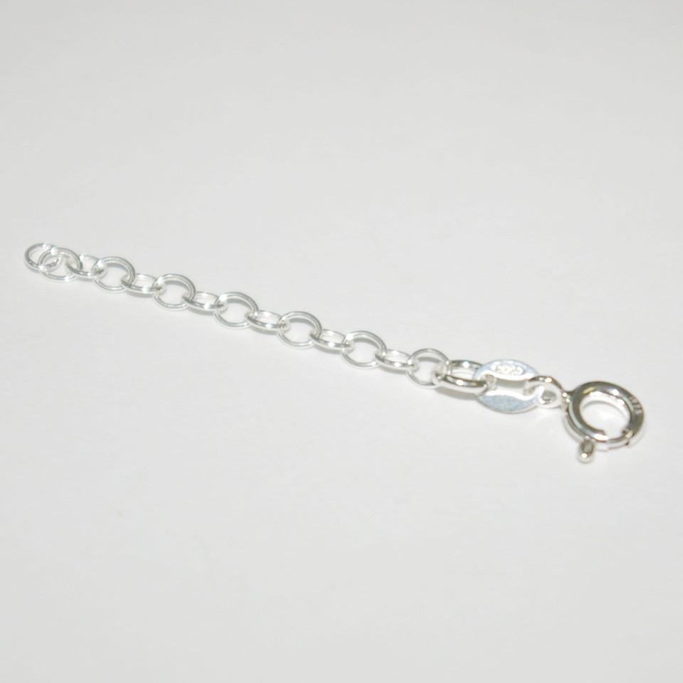Sterling Silver 925 2" CHAIN EXTENDER with Spring Ring Clasp Real ...