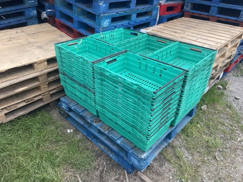 Bail Arm Plastic Crates 50-Pack, 60x40x20cm Stacking Trays | eBay UK