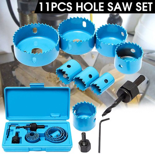 11pcs Hole Saw Cutting Set Kit 19-64mm Wood Meral alloys Box Drill hole ...