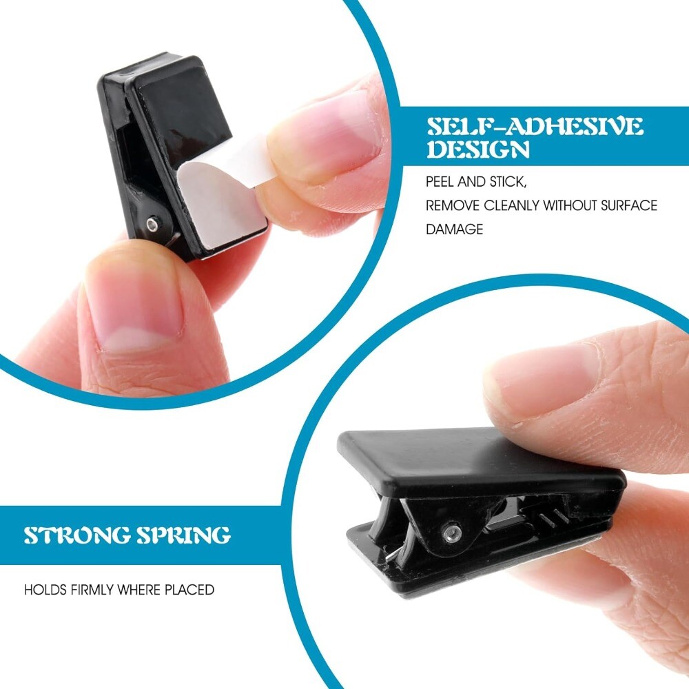15 Pieces Plastic Photo Clips Spring Poster Clips Self Adhesive Clips ...
