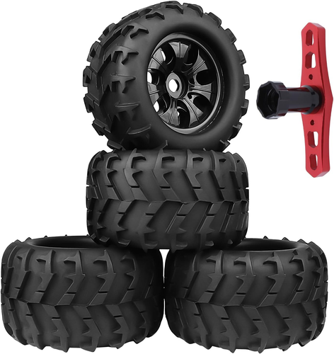 Preglued 1/8 RC Monster Truck Buggy Wheels and Tires 17Mm Hex with Foam ...