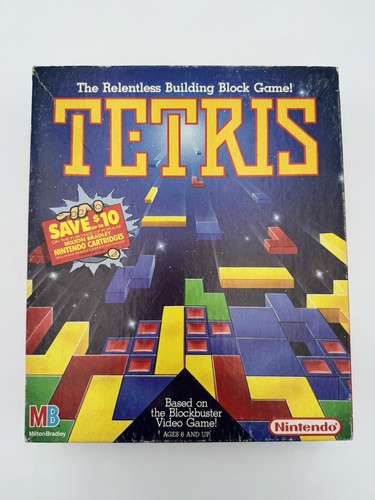 VTG 1989 Tetris Board Game Nintendo Milton Bradley COMPLETE Building ...