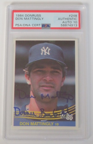Don Mattingly YANKEES Signed Autograph 1984 Donruss Rookie Card 248 PSA ...