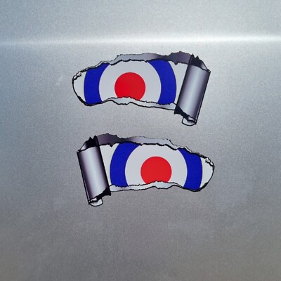 2x MOD RAF Target Ripped Metal Slash Vinyl Sticker Decal For Car ...