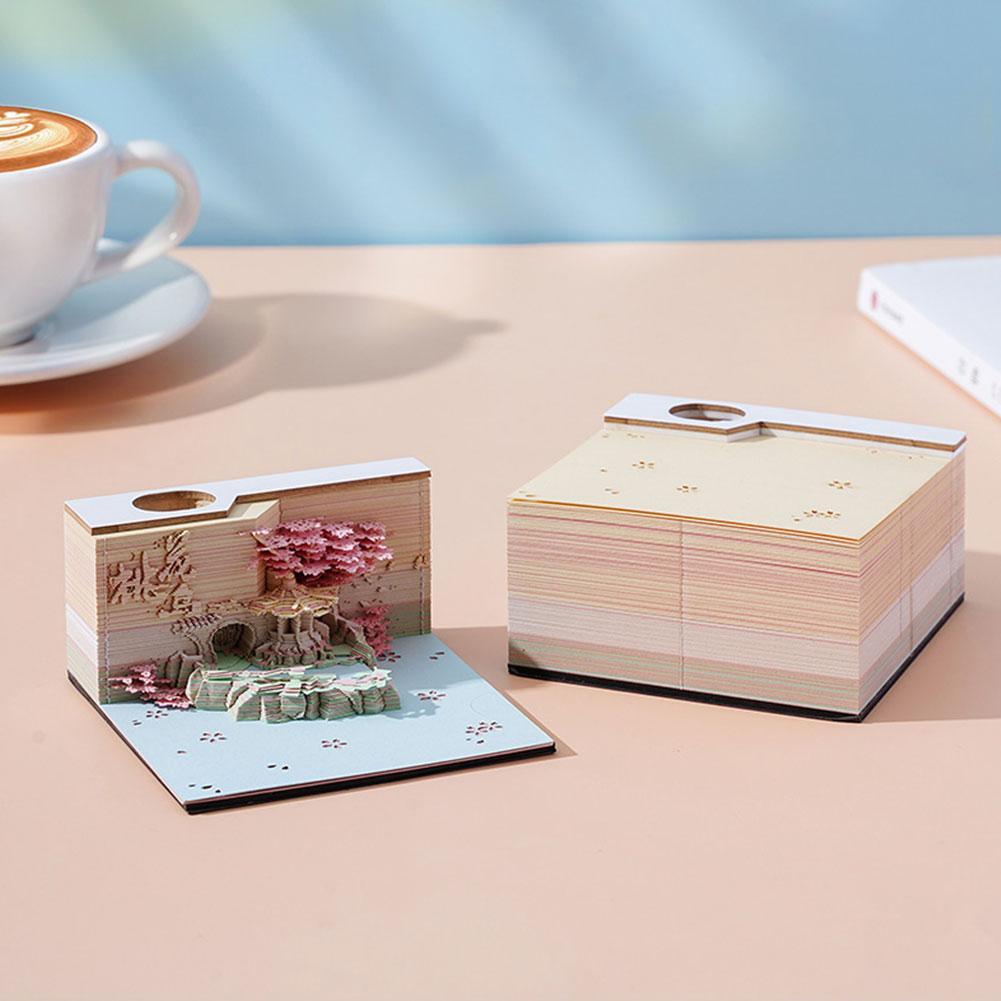 1x 3D Memo Pads Paper Carving Art 3D Sticky Note Convenience Post Note ...