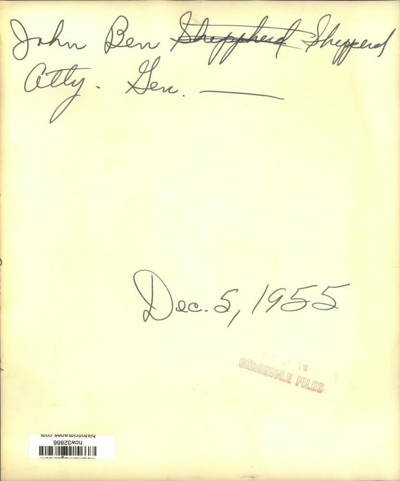 1955 Press Photo John Ben Shepperd and Francis Richter confer in ...