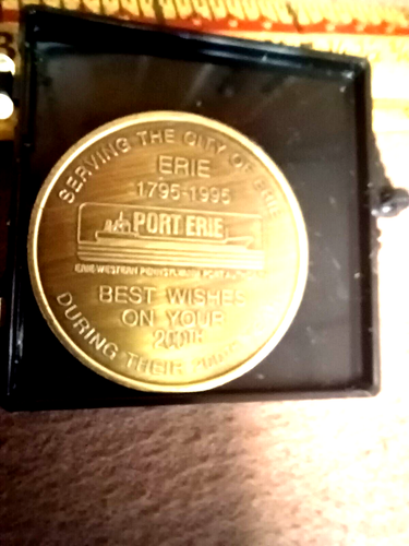 PORT OF ERIE COIN Medallion 1996 1 5/8" PA Lake Pennsylvania 200th Year ...