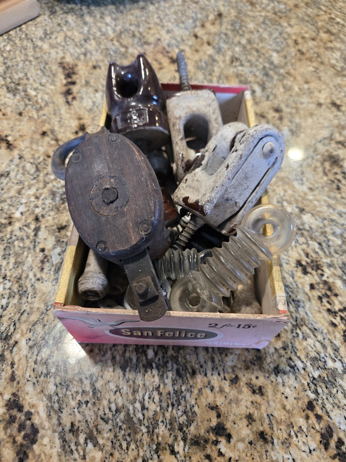 Lot of Vintage/Antique Electrical Parts Porcelain Insulators, Pully ...