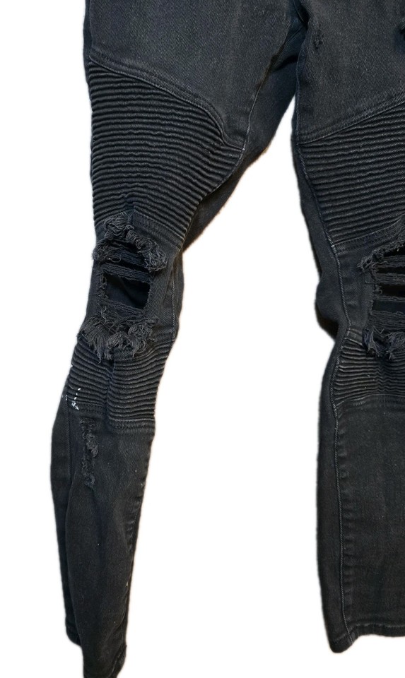 BLACK BRAND Black Wash DISTRESSED/DESTROYED "SKINNY Flex" MOTTO Jeans ...
