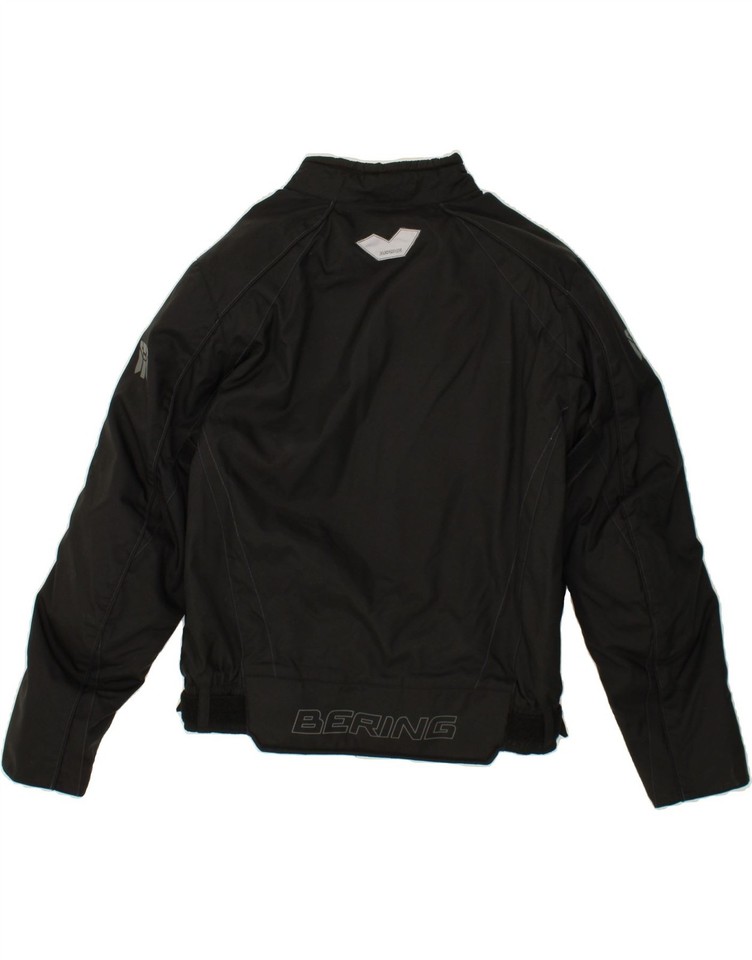 BERING Mens Motorcycle Graphic Biker Jacket UK 42 XL Black Nylon JG10 ...