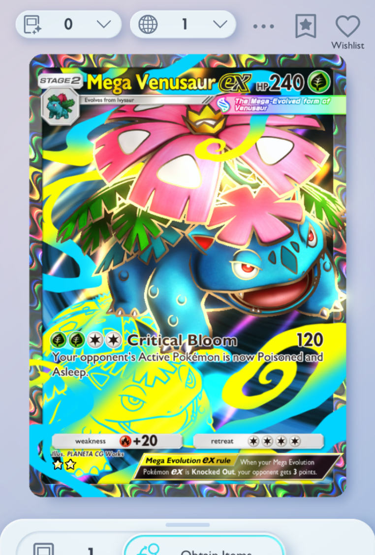 Pokemon TCG POCKET - Mega Venusaur Full Art 2⭐, Crimson Blaze, English ...