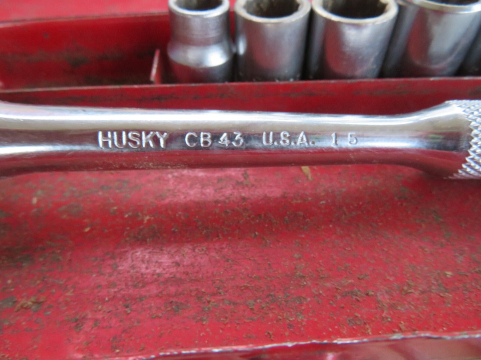 Vintage HUSKY Socket Set 3/8” Drive Red Metal Case USA 3/8" - 3/4" | eBay