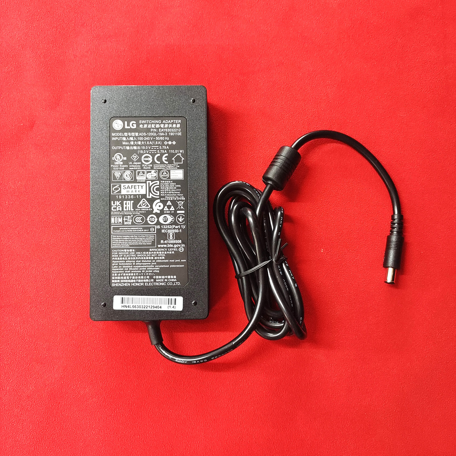 New LG UltraGear 34GN850 LCD Monitor ADS-120QL-19A-3 190110E AC Adapter ...