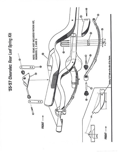 1955-57 Chevy Belair Rear Leaf Spring Relocation Kit - Deluxe, Calvert ...
