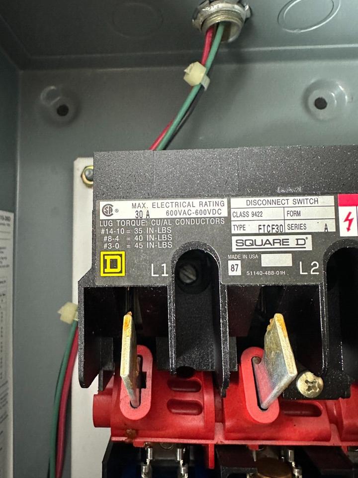 SQUARE D DISCONNECT SWITCH WITH SIZE 0 STARTER | eBay