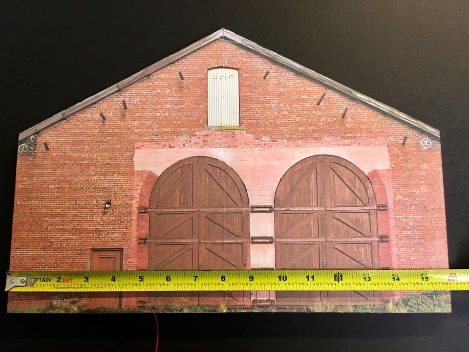 O Scale Scratch Built Engine Shed House Building Front/Flat, w/ LED MTH ...