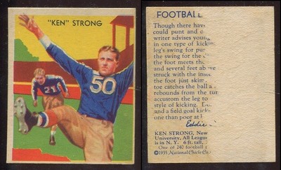1935 National Chicle #7 Ken Strong RC New York Giants HOF NYU POOR | eBay