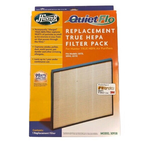 HUNTER Quiet Flo True HEPA Filter Replacement Filter Model # 30938 ...