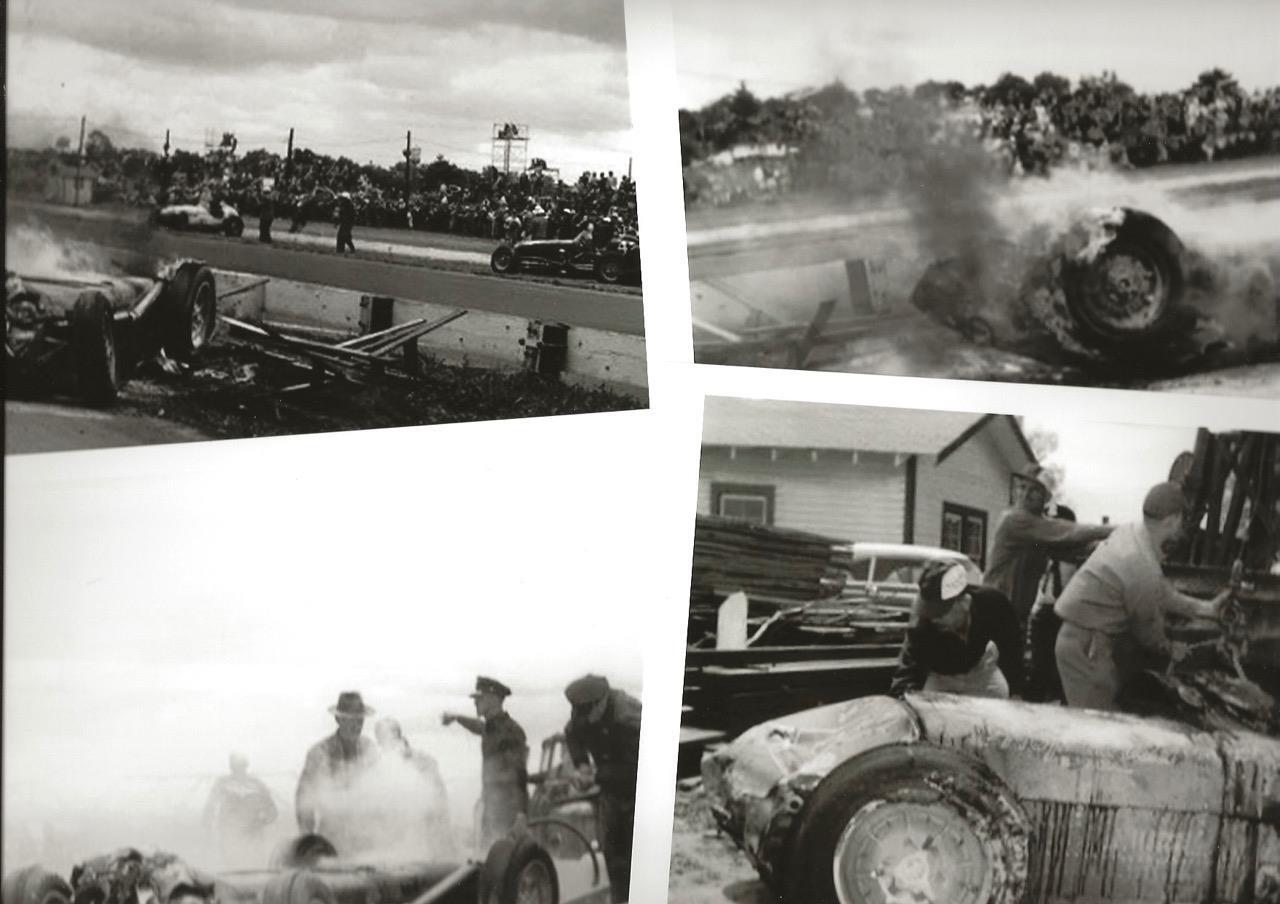 ~ Bill Vukovich 1955 Fatal Crash- Indy 500 GROUP OF FIVE Great 8x10 ...