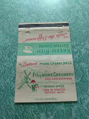 Vintage Matchbook Collectible Ephemera O5 Detroit Michigan Fillmore ...