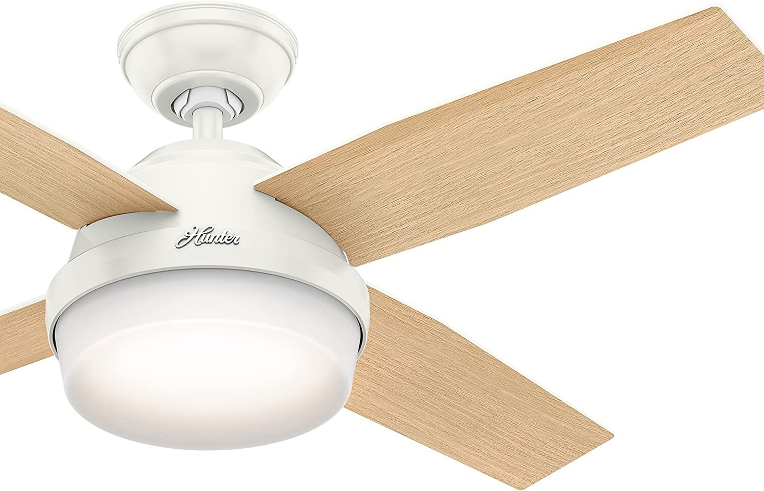 Hunter Fan 44 in Contemporary Fresh White Ceiling Fan with Light Kit ...