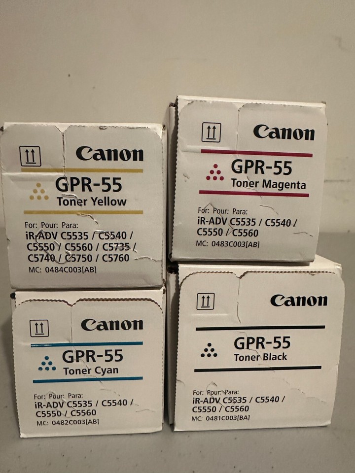 CANON GPR-55 Toner Cartridge Set Black Cyan Magenta Yellow C5535i ...