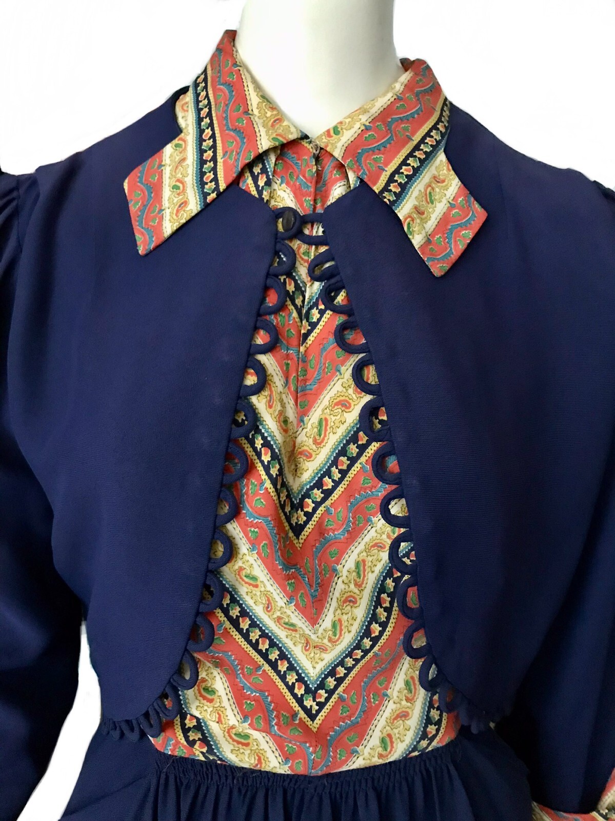 1930s crepe rayon dress with bolero jacket / 1940s WW… - Gem