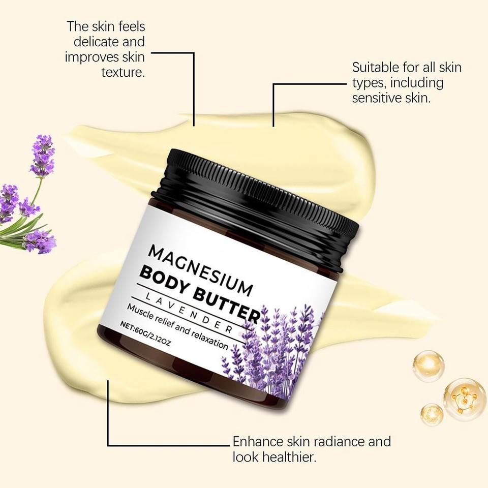 60g Lavender Magnesium Body Cream Gentle Cleansing Body Skin Care Cream ...