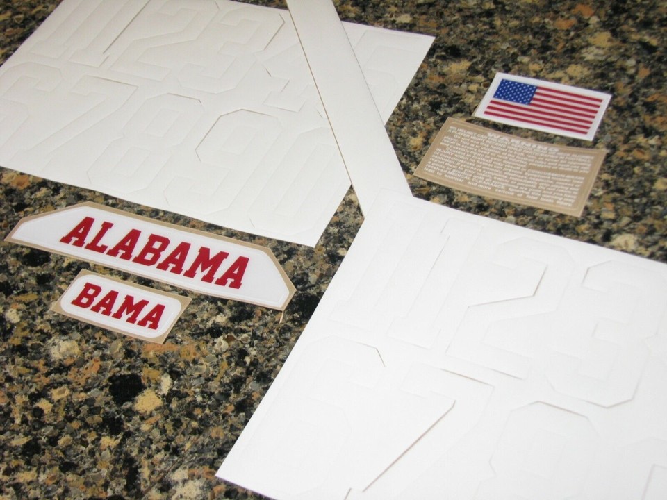 ALABAMA Football Helmet Decals Set FULL Size 3M 20MIL | eBay