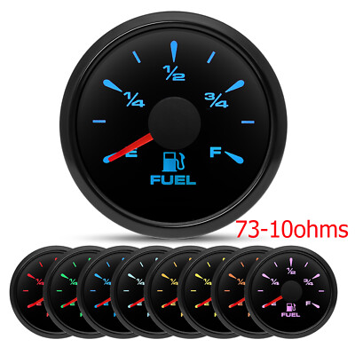 52MM Fuel Level Gauge 73-10ohms Indicator Tank Meter 8 Colors For Car ...