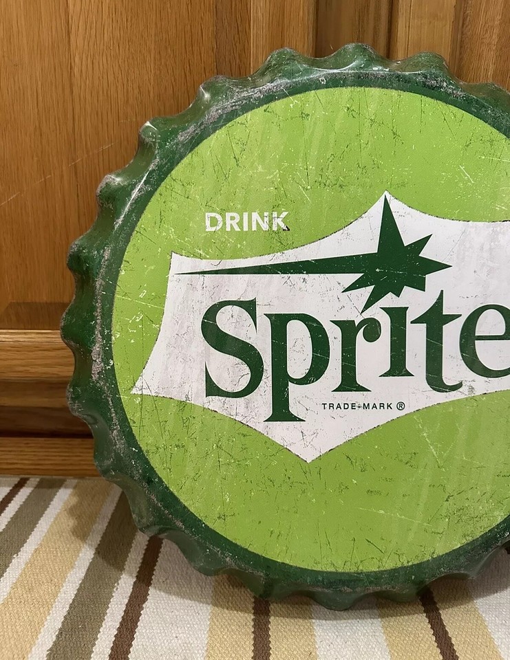 Sprite Sign Soda Pop Bottle Cap Metal Vintage Style Wall Decor | eBay
