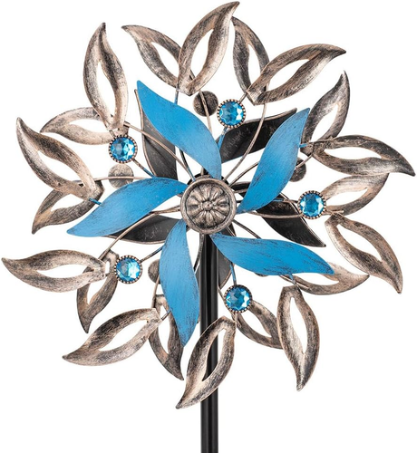 Wind Spinner Metal Kinetic Pinwheels Classic Double Windmill Yard ...