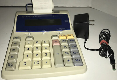 SHARP EL- 1801-C Portable 12-Digit 2-Color Printer Calculator, Tested ...