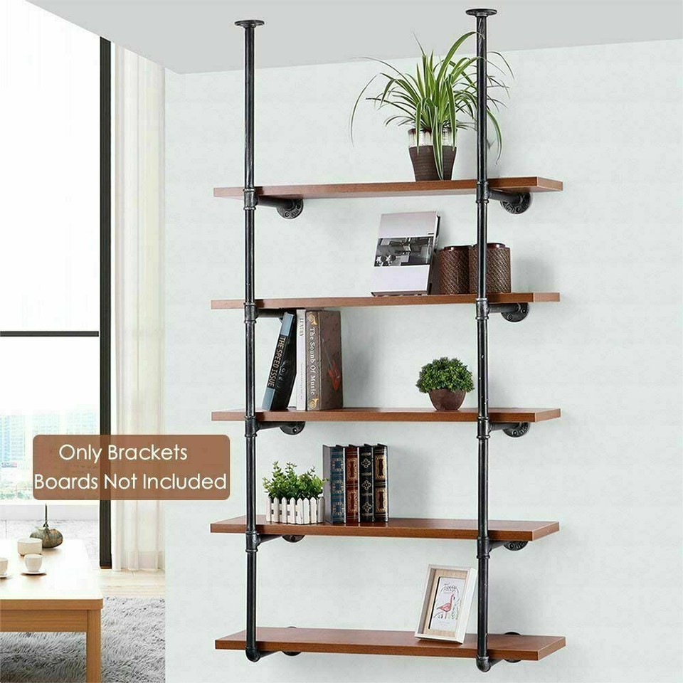 Industrial Floating Shelves, Pipe Shelf DIY Rustic - Urban, Vintage ...