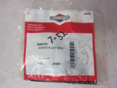 SML Genuine OEM Briggs & Stratton 698781 Float Bowl Gasket 24847050219 ...