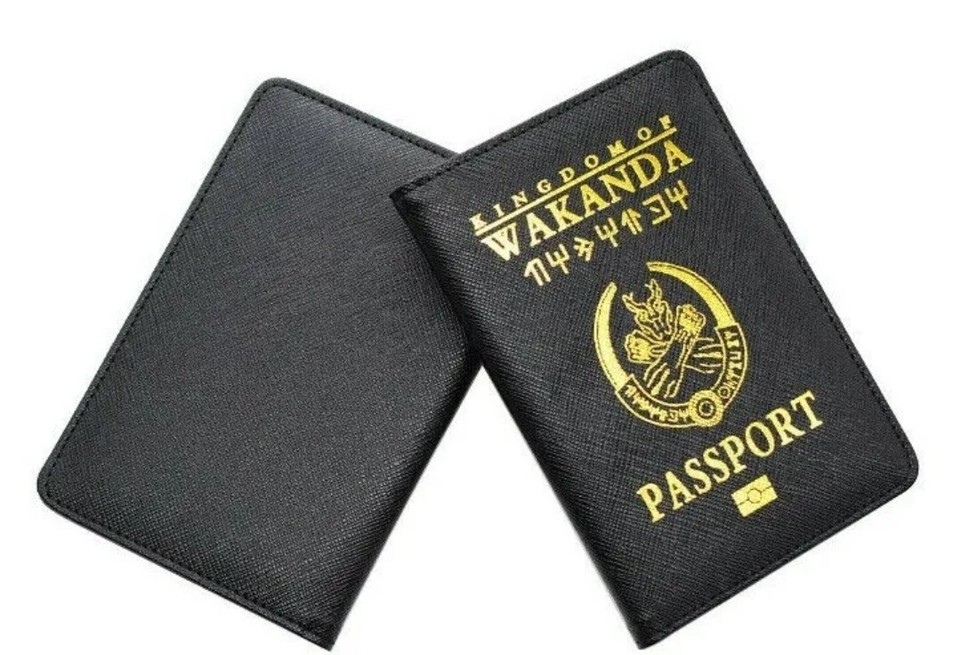 Marvel Black Panther Wakanda Themed Black Gold Pocket Passport Holder ...