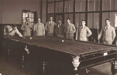WW1 postcard wounded soldiers hospital blues playing Billiards ...