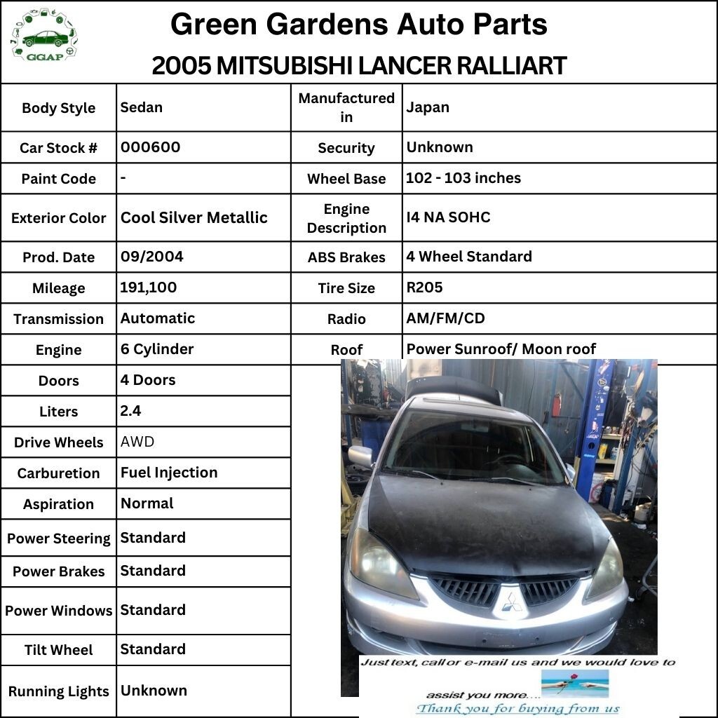 2004 Mitsubishi Lancer Ralliart Engine