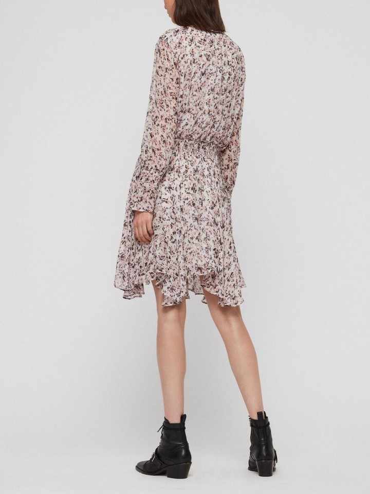 BRAND NEW ALL SAINTS RIA FREEFALL PRINT LONG SLEEVE DRESS SIZE S | eBay UK