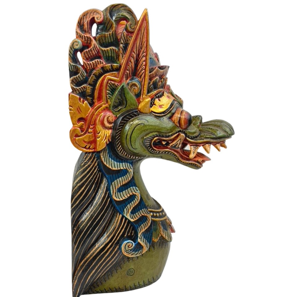Cosmic Dragon Bust Mask Naga Busuki Statue Bali Folk Art Polychrome ...
