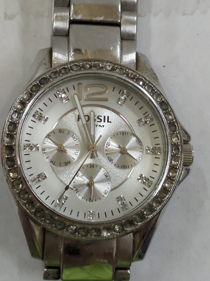 Fossil Watch ES-2524 251003 Stainless Steel Band Woman's New Battery ...