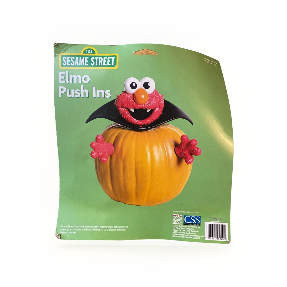 New Spirit Halloween x Sesame Street Elmo Vampire Pumpkin Push-In ...