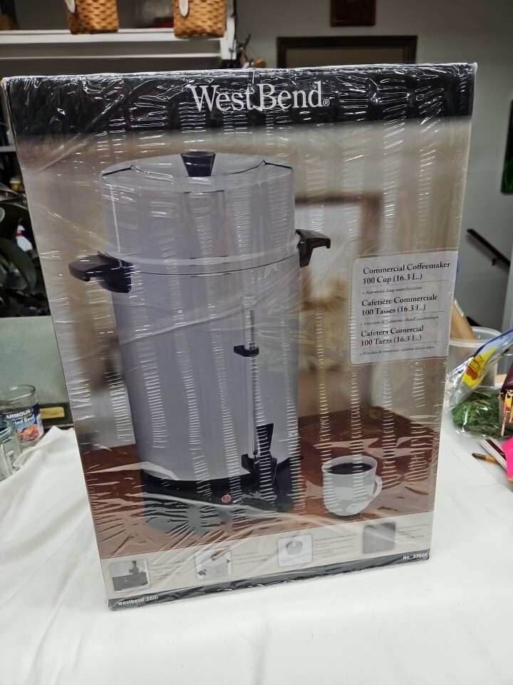 West Bend 33600 Coffee Urn Commercial Highly-Polished Aluminum 100-Cup Silver | eBay