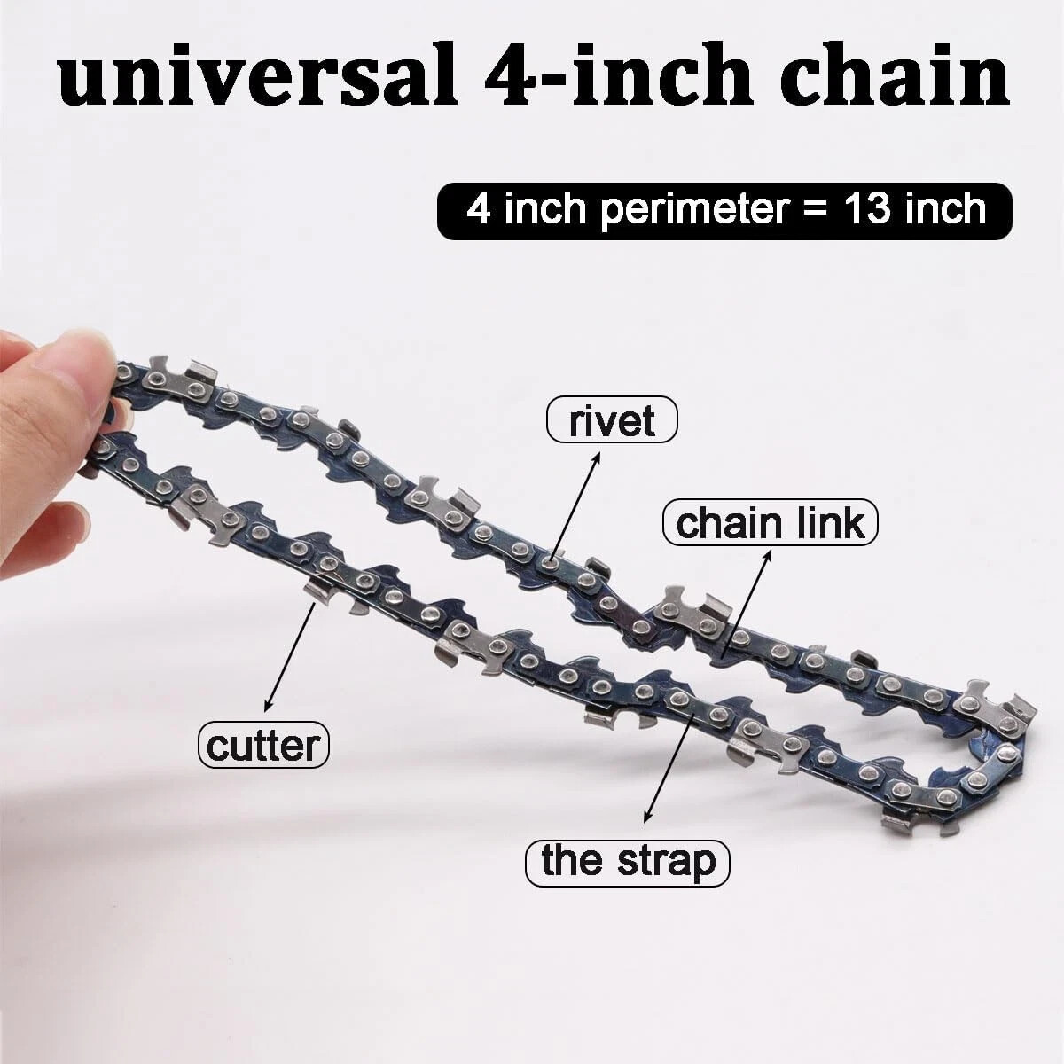 4PCS 4 Inch Mini Chainsaw Chain,4 Inch 1/4" Replacement Guide Saw Chain ...