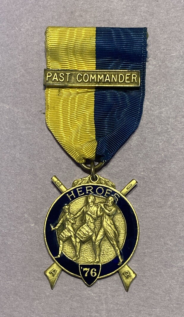 Heroes of 76, past commander, enameled bronze Masonic medal w. Ribbon ...
